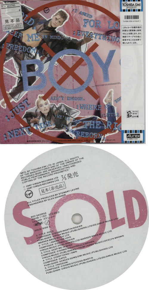 Boy George Sold Japanese Promo vinyl LP album (LP record) (123103)