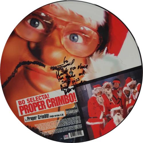 Bo Selecta Proper Crimbo! - Autographed UK 12" vinyl picture disc (12 ...