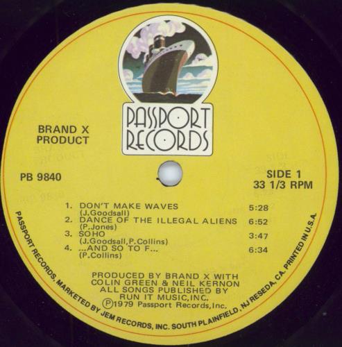 Brand X Product-EX US vinyl LP album (LP record) (793540)