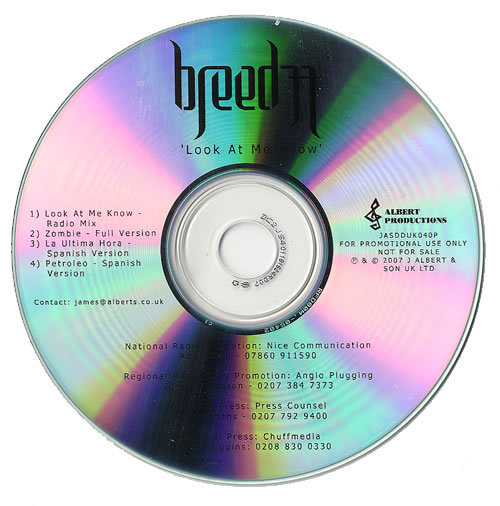 Breed 77 Look At Me Now UK Promo CD-R acetate (479083)