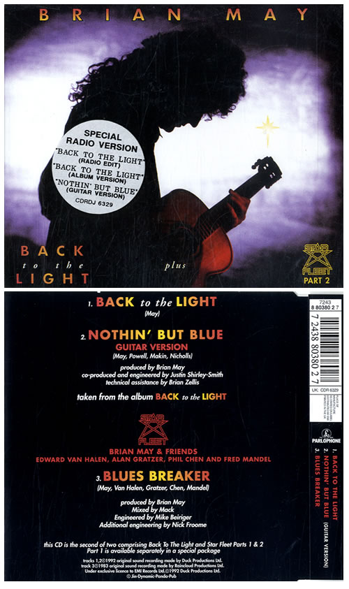 Brian May Back To The Light UK Promo CD single (CD5 / 5") (11136)