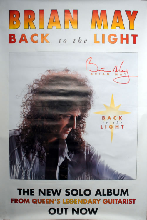 Brian May Back To The Light UK Promo poster (11343)
