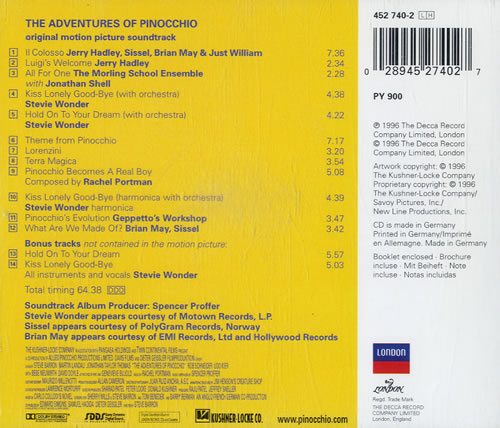 Brian May The Adventures Of Pinocchio Dutch CD album (CDLP) (576573)