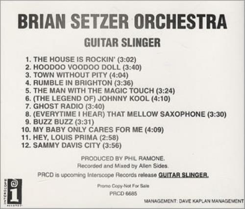 Brian Setzer Guitar Slinger US Promo CD album (CDLP) (358692)