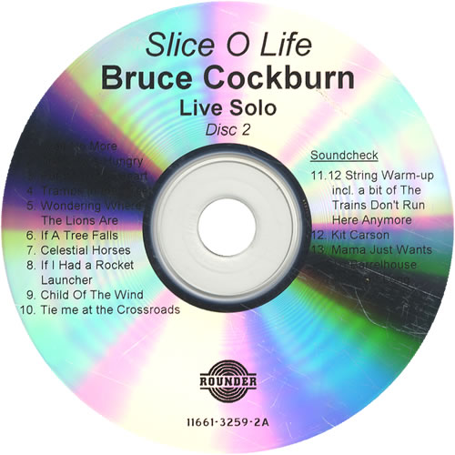 Bruce Cockburn Slice O Life: Live Solo US Promo 2 CD album set (Double ...