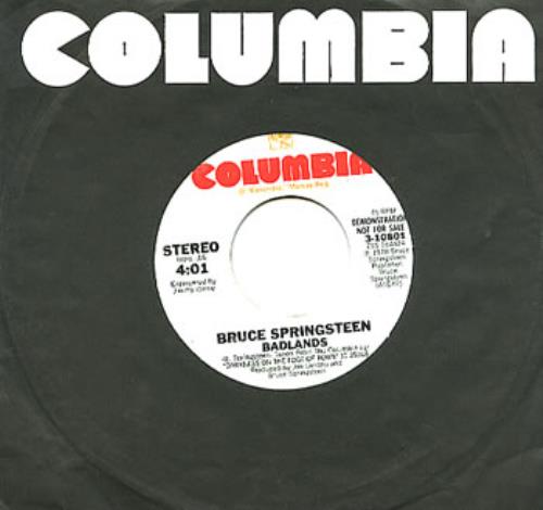 Bruce Springsteen Badlands US Promo 7" vinyl single (7 inch record / 45 ...