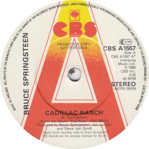 Bruce Springsteen Cadillac Ranch UK Promo 7" vinyl single (7 inch ...