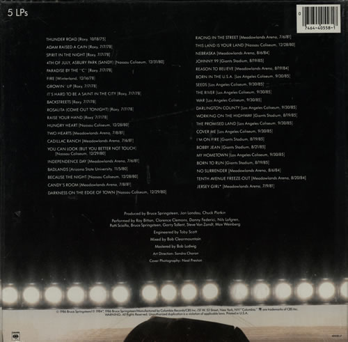 Bruce Springsteen Live 1975/1985 - Sealed US Vinyl Box Set (180877)