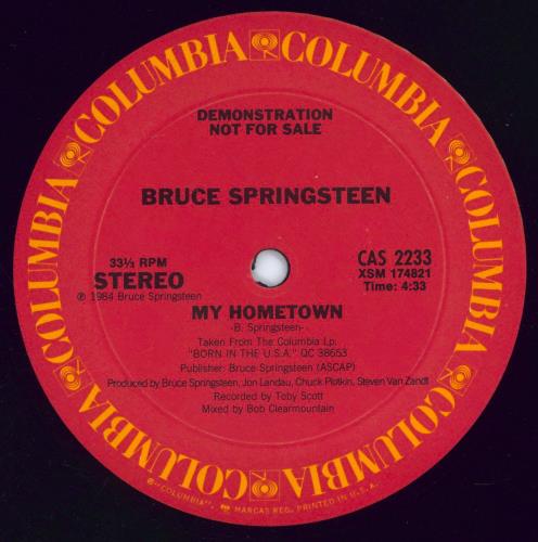 Bruce Springsteen My Hometown US Promo 12" vinyl single (12 inch record ...