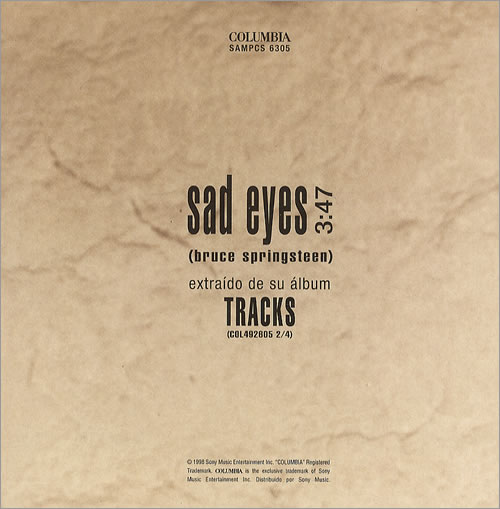 Bruce Springsteen Sad Eyes Spanish Promo CD single (CD5 / 5") (127505)