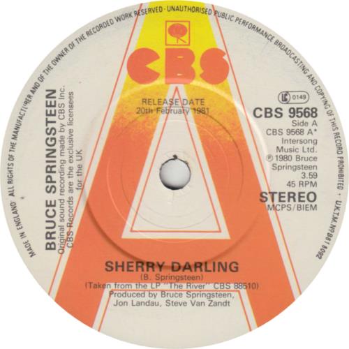 Bruce Springsteen Sherry Darling - A-Label + P/s UK Promo 7" vinyl ...