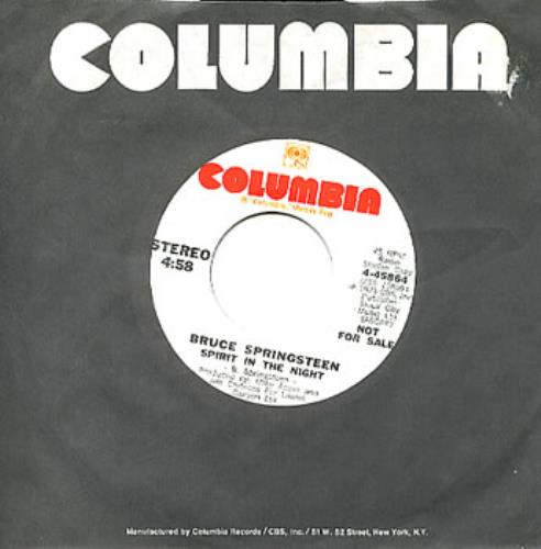 Bruce Springsteen Spirit In The Night US Promo 7" vinyl single (7 inch ...