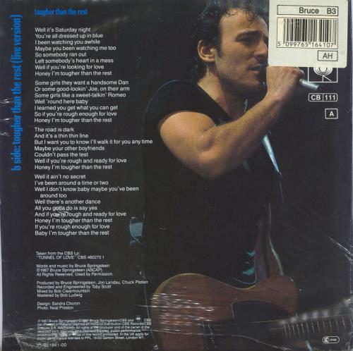 Bruce Springsteen Tougher Than The Rest + Patch UK 7" vinyl single (7 ...