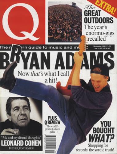 Bryan Adams Q Magazine UK magazine (374798) NOVEMBER 1991