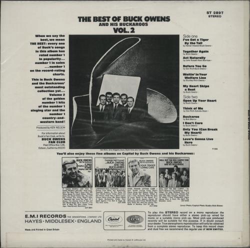 Buck Owens The Best Of Buck Owens And His Buckaroos Vol. 2 UK vinyl LP album (LP record) (763138)