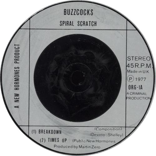 Buzzcocks Spiral Scratch - 1st - Name Stickered UK 7" vinyl single (7 ...