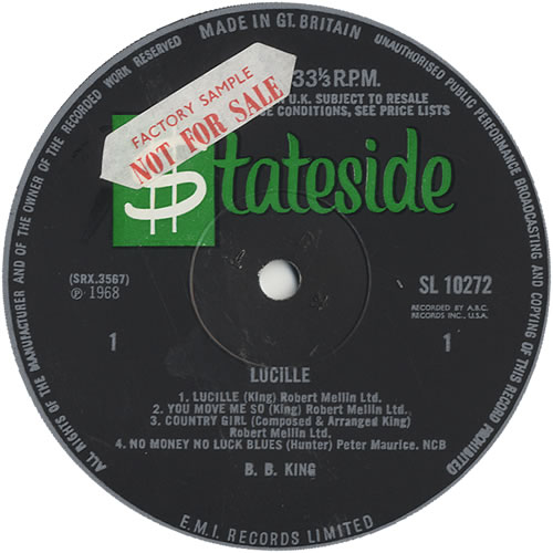 B B King Lucille - Factory Sample UK Promo vinyl LP album (LP record) (451339)
