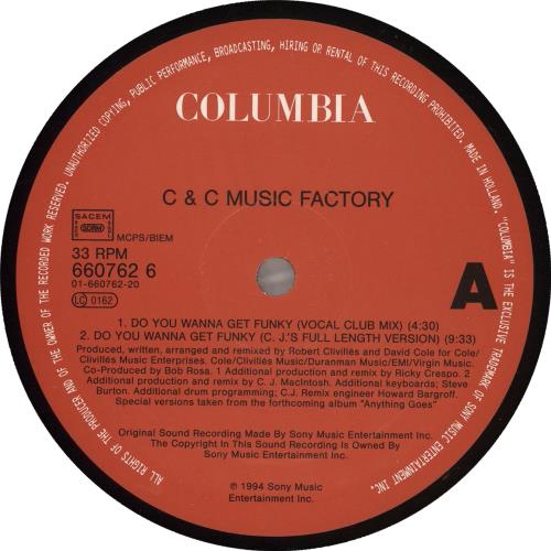 C&C Music Factory Do You Wanna Get Funky UK 12" vinyl single (12 inch ...