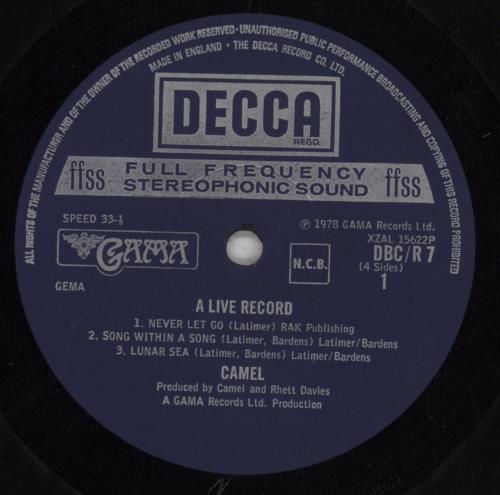 Camel A Live Record - 1st - EX UK 2-LP vinyl record set (Double LP ...