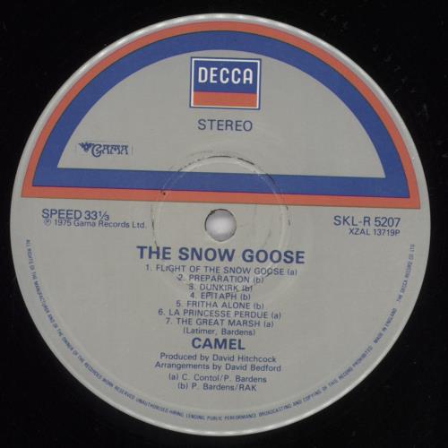 Camel The Snow Goose - 4th UK vinyl LP album (LP record) (519081)