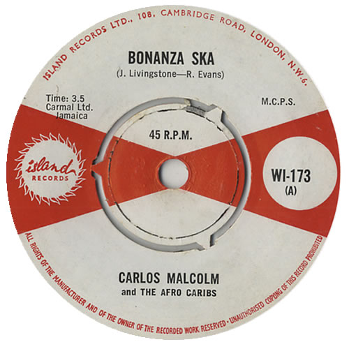Carlos Malcolm Bonanza Ska UK 7" vinyl single (7 inch record / 45) (446418)