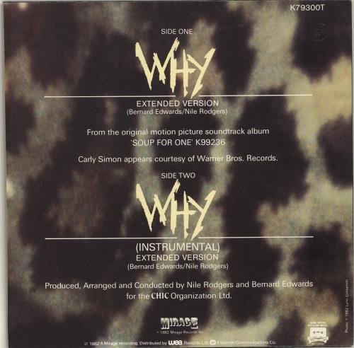 Carly Simon Why UK 12" vinyl single (12 inch record / Maxi-single) (98891)