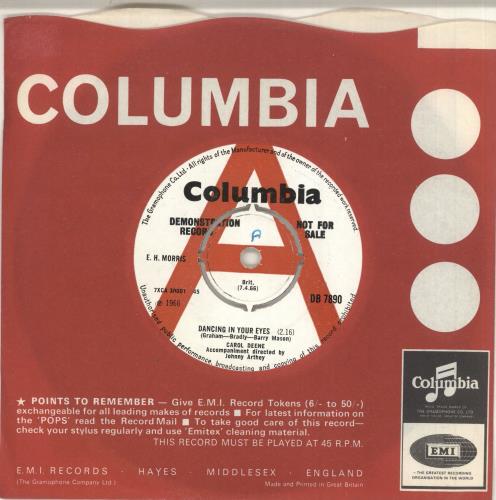 Carol Deene Dancing In Your Eyes - A Label UK Promo 7" vinyl single (7 ...
