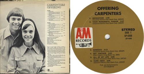 Carpenters Offering US vinyl LP album (LP record) (402705)