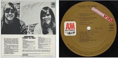 Carpenters Ticket To Ride Mexican vinyl LP album (LP record) (101756)