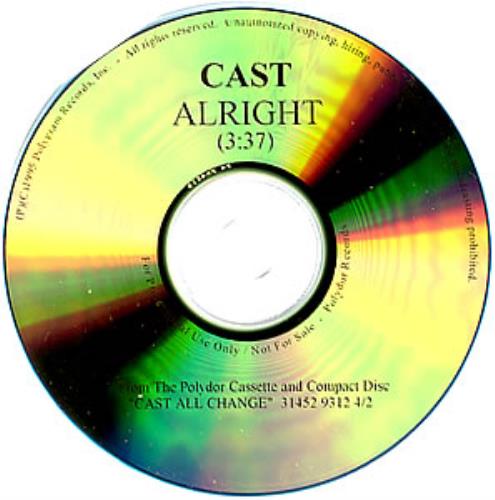 Cast Alright US Promo CD-R acetate (71502)