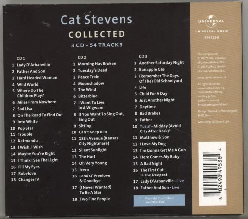 Cat Stevens Collected UK 3-CD album set (Triple CD) (691295)