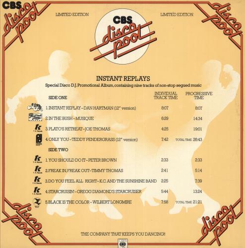 CBS Records Instant Replays UK Promo vinyl LP album (LP record) (746809)