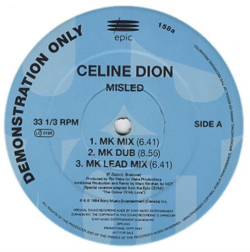 Celine Dion Misled UK Promo 12" vinyl single (12 inch record / Maxi ...