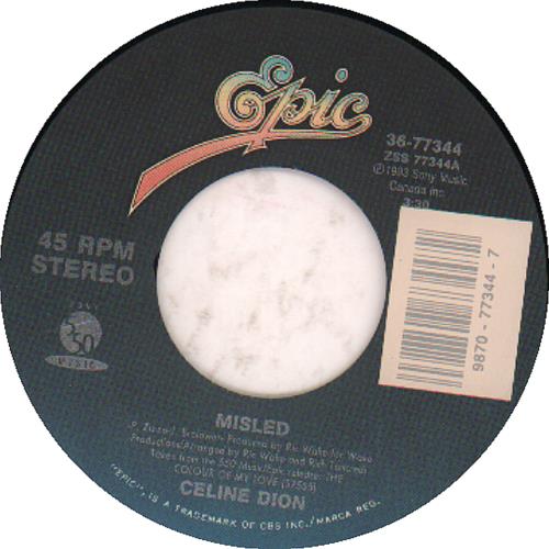 Celine Dion Misled US 7" vinyl single (7 inch record / 45) (59984)
