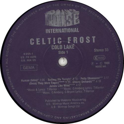 Celtic Frost Cold Lake German vinyl LP album (LP record) (463256)