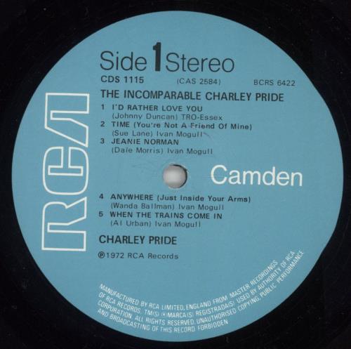 Charley Pride The Incomparable Charley Pride UK vinyl LP album (LP ...