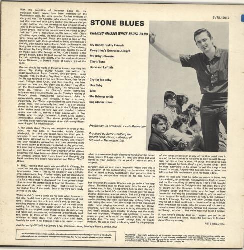 Charlie Musselwhite Stone Blues UK vinyl LP album (LP record) (692041)