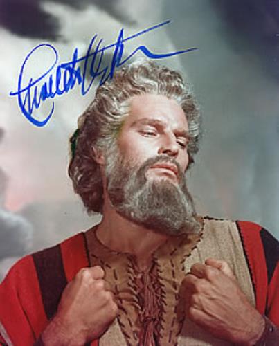 Charlton Heston Ten Commandments - Autographed US Promo photograph ...