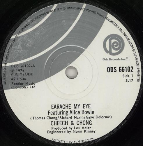 Cheech & Chong Earache My Eye UK 7" vinyl single (7 inch record / 45 ...