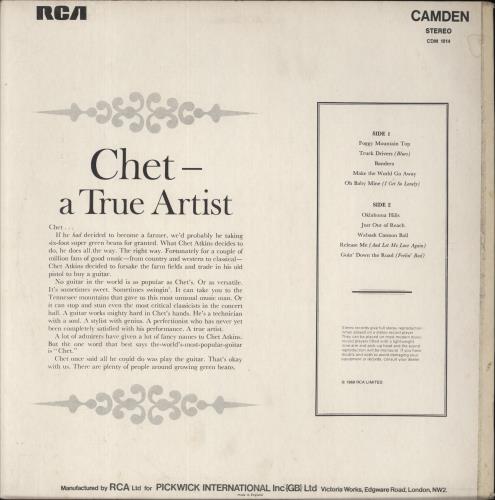 Chet Atkins Chet UK vinyl LP album (LP record) (363345)