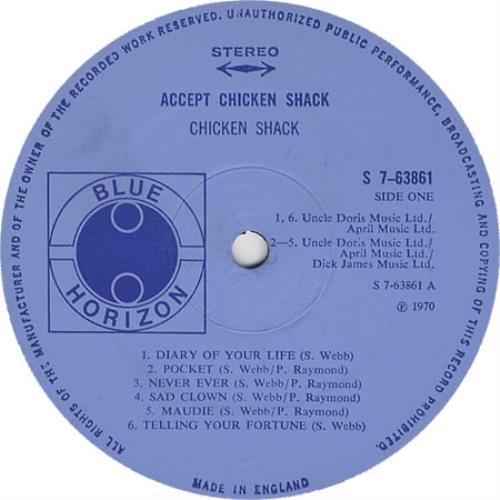 Chicken Shack Accept UK vinyl LP album (LP record) (400110)