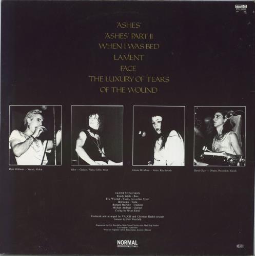 Christian Death ashes German vinyl LP album (LP record) (800125)