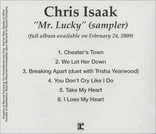 Chris Isaak Mr. Lucky - Sampler US Promo CD-R acetate (466119)