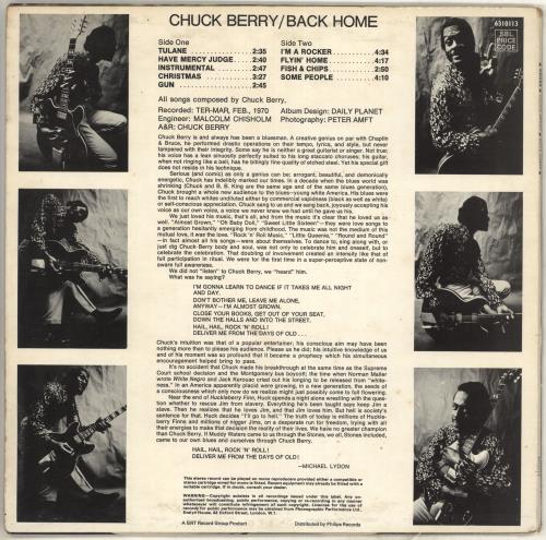 Chuck Berry Back Home UK vinyl LP album (LP record) (718146)