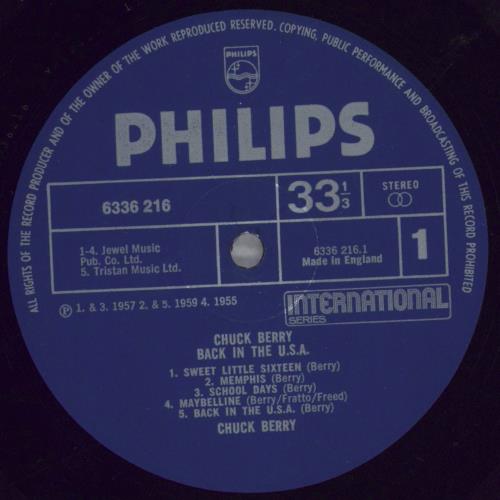 Chuck Berry Back In The USA UK vinyl LP album (LP record) (826061)