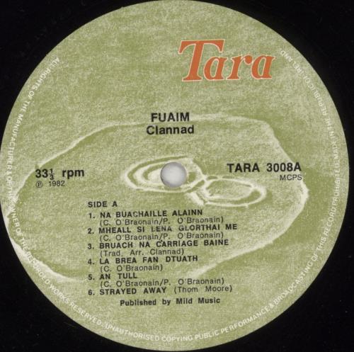 Clannad Fuaim + Insert - EX Irish vinyl LP album (LP record) (450716)