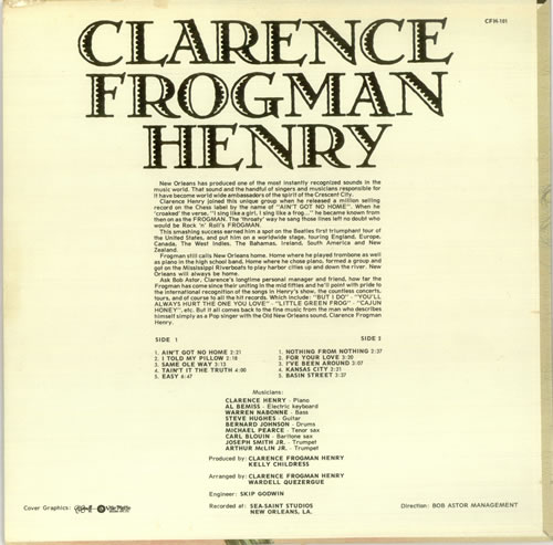 Clarence 'Frogman' Henry Clarence Frogman Henry US vinyl LP album (LP ...