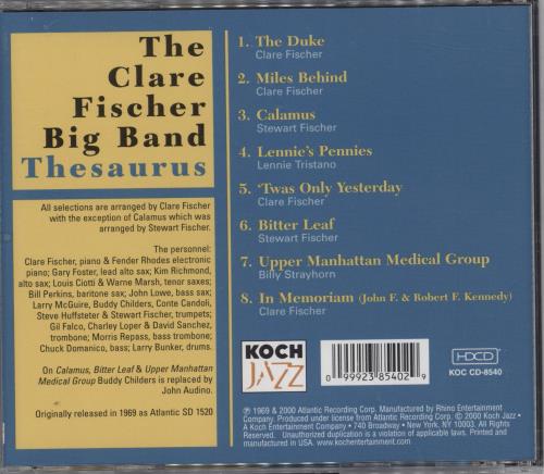 Clare Fischer Thesaurus US CD album (CDLP) (774209)