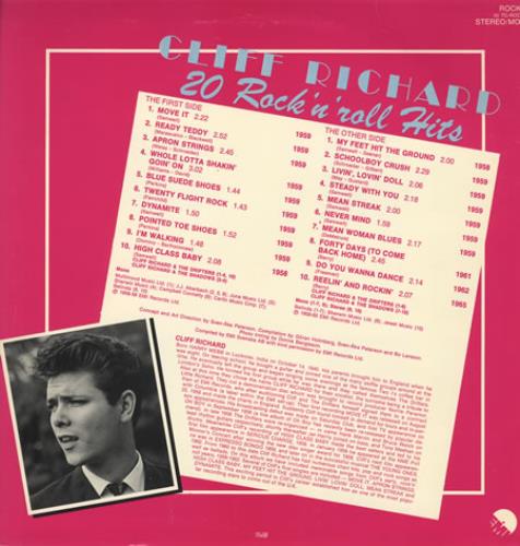 Cliff Richard 20 Rock 'N' Roll Hits UK vinyl LP album (LP record) (240592)