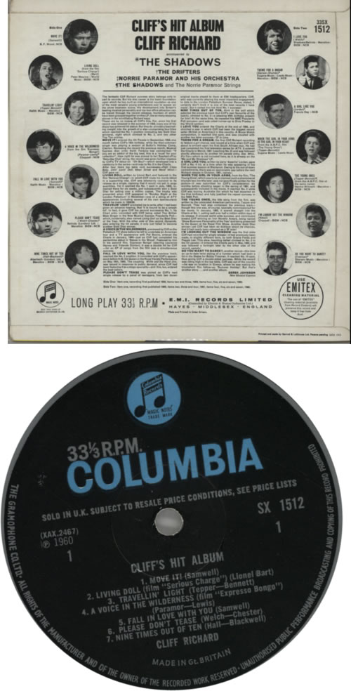 Cliff Richard Cliff's Hit Album - 1st UK vinyl LP album (LP record) (55404)